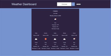 GitHub Dalidorn Weather Dashboard