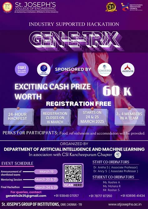 Hackathon Coding Innovation Tech Unstop Aml Stjosephs College Of Engg