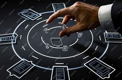 Businessman Touching Digital Document Management System Interface Premium Ai Generated Image