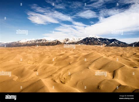 Aerial Landscape Of Sand Dunes In Great Sand Dunes National Park