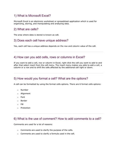 Excel Basic Knowledge Pdf