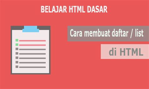 cara membuat daftar list di html tag ol ul dan li struktur web