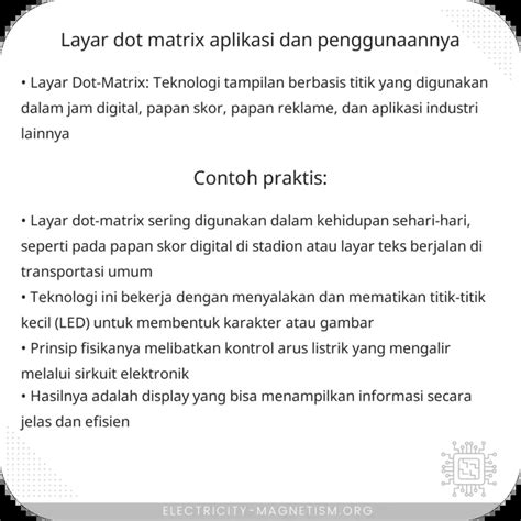Layar Dot Matrix Aplikasi Dan Penggunaannya