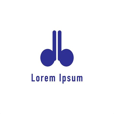 소문자 Db 알파벳 로고 디자인 템플릿 흰색 배경에 고립 블루 Tws 이어폰 아이콘 그림 그림 모노그램 로고 간단한 로고 개념 프리미엄 벡터