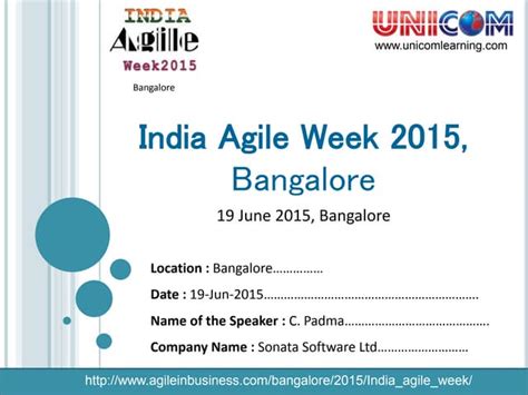 India Agile Week 2015 Ppt