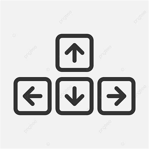 Pc Keyboard Arrow Keys Linear Vector Icon Line Vector Keyboard Vector