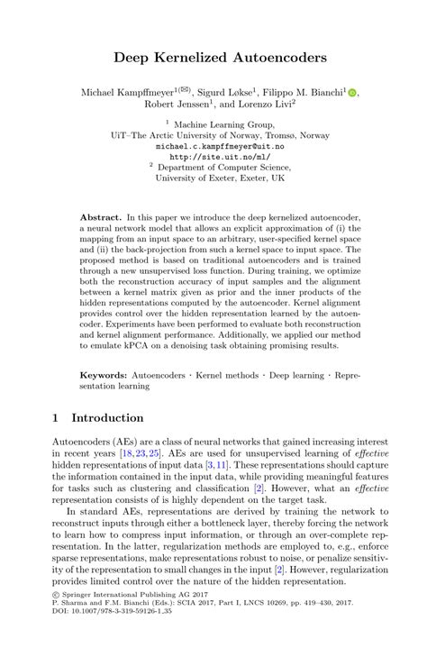 Pdf Deep Kernelized Autoencoders