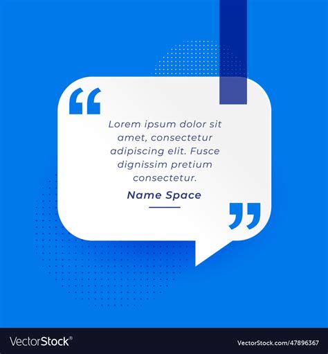 Chat Bubble Quotation Box For Inspirational Text Vector Image