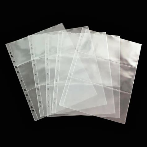 10 Pack A4 Plastic Binder Pockets 11 Holes For Budgeting Loose Leaf