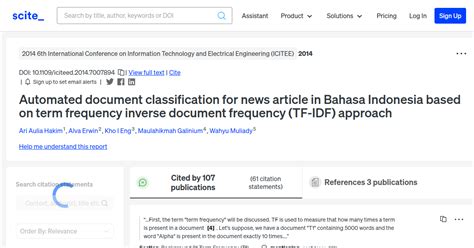 Automated Document Classification For News Article In Bahasa Indonesia