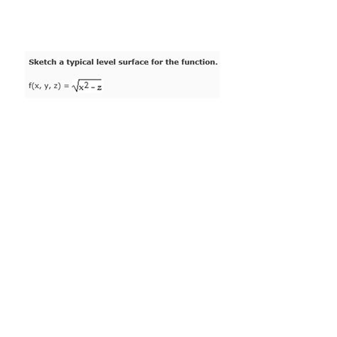 Solved Sketch A Typical Level Surface For The Function Chegg