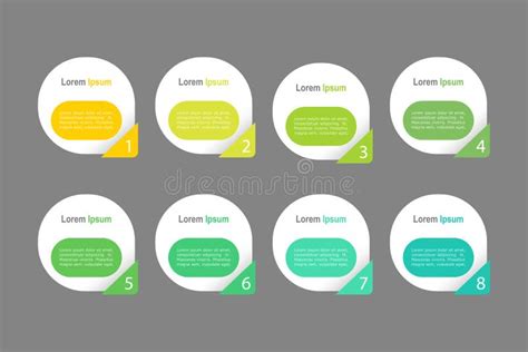 Business Concept 8 Steps Shape And Multicolor Label Design For