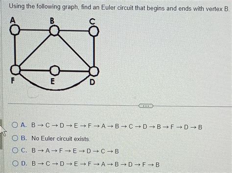 Solved Using The Following Graph Find An Euler Circuit That