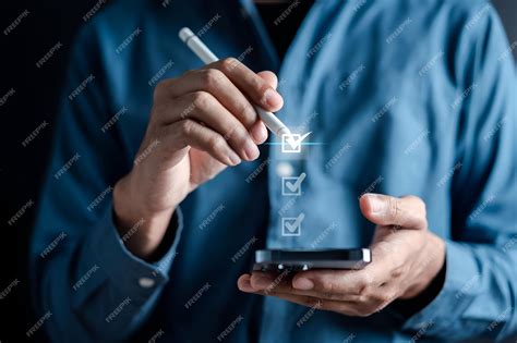 Premium Photo Digital Guarantee Checkmark Business Checking Quality Assurance Qa Or Qc