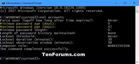 Change Maximum Minimum Password Age For Local Accounts In Windows Tutorials