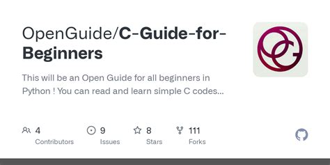 Github Openguide C Guide For Beginners This Will Be An Open Guide For All Beginners In Python