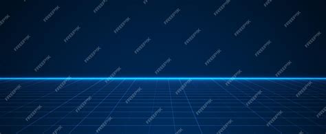 Premium Vector Perspective Grid Abstract Wireframe Landscape Background