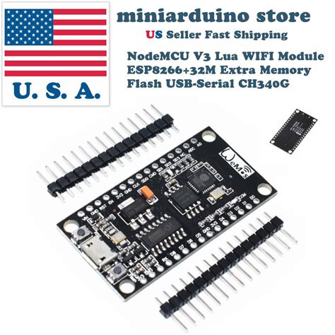 Nodemcu V3 Lua Wifi Module Esp826632m Extra Memory Flash Usb Serial C