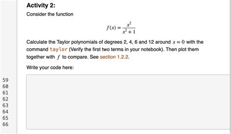 solved use matlab to solve this activity 2 consider the function f x