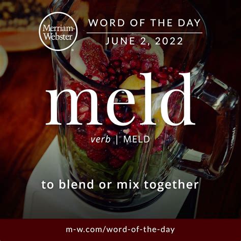 Word Of The Day Meld Definition Blend Or Mix Together