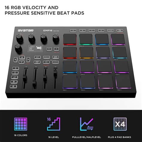 Hxw Emp16 Midi Pad Controller Beat Maker Machine