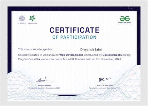 Divyansh Saini On Linkedin Webdevelopment Geeksforgeeks Cognizance