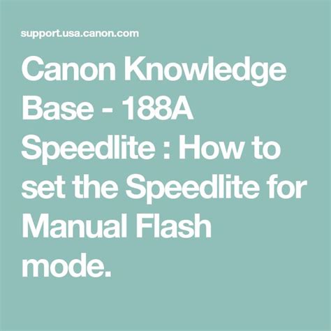 the text canon knowledge base 86a speedlite how to set the speedlite