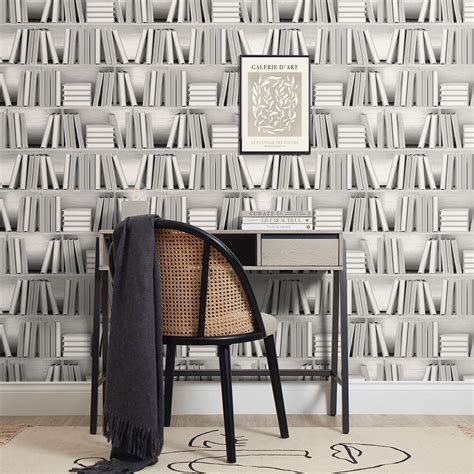 Modern Library Wallpaper In White I Love Wallpaper