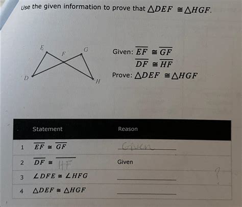 Use The Given Information To Prove That Chegg Com