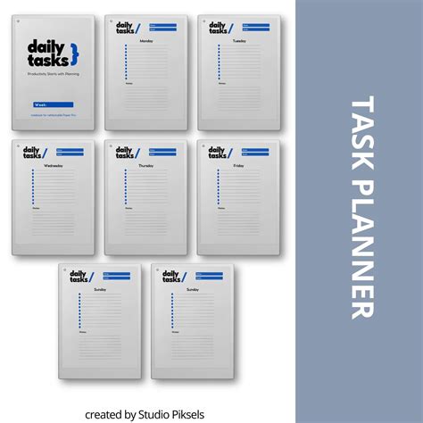 Daily Task Tracker For Remarkable Paper Pro Checklist Template For Remarkable Checklist