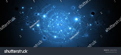 Polygonal Science Background Connecting Dots Lines Stock Vector Royalty Free 1460637824