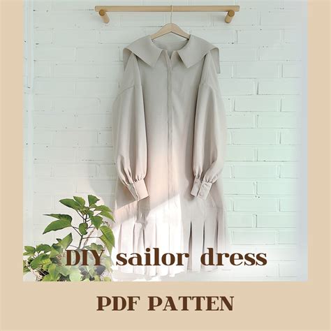 Pdf 의류패턴 세일러카라 가을 원피스 옷만들기 Diy 패턴판매 미스봉재봉틀