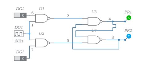 rs flip flop using nand multisim live