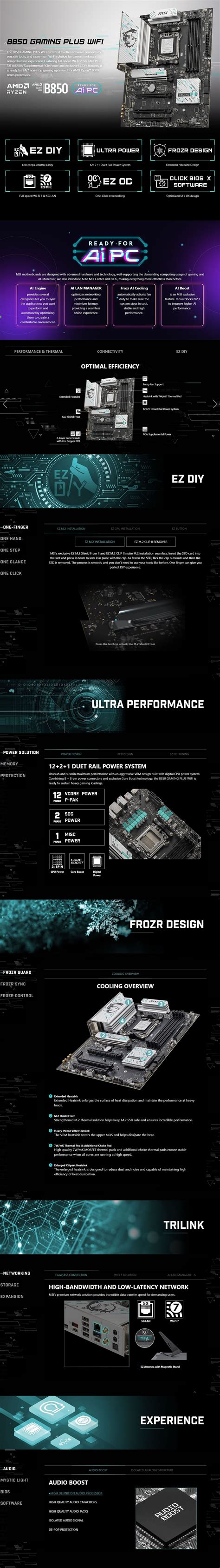 Msi B Gaming Plus Wifi Am Atx Motherboard