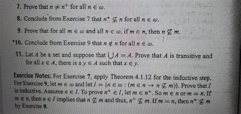 Set Theory Natural Numbers Exercises 7 8 9 And