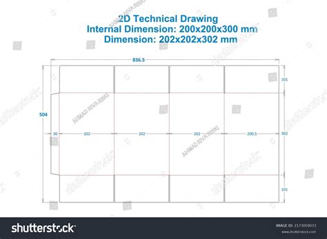 D Technical Drawing Offset Printing Packaging Stock Vector Royalty Free Shutterstock
