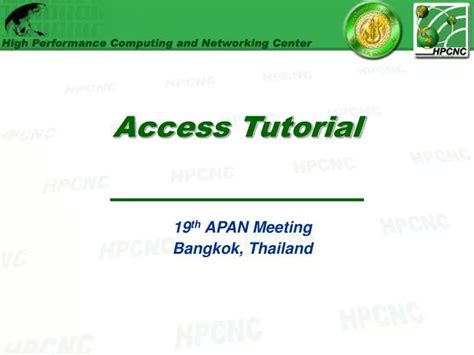 Ppt Access Tutorial Powerpoint Presentation Free Download Id3850206