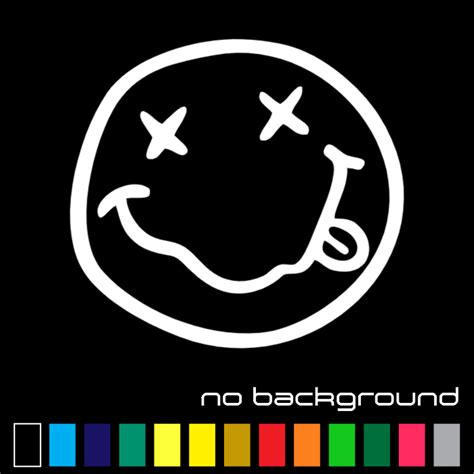 Nirvana Smiley Face Black And White Nirvana Smile White Tag Gildan