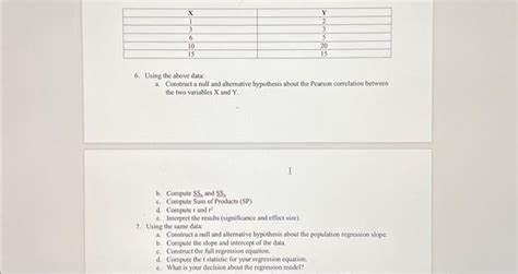 6 using the above data a construct a null and