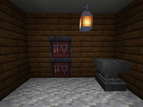 Smithing Tables Make A Nice Tool Shelf Design With Dark Oak R Minecraft