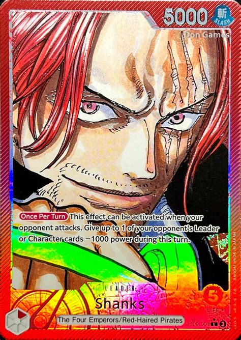 Op09 001 Shanks Leader Card Alternate Art Don Games