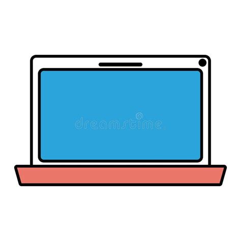 Silhouette Color Sections Of Laptop Computer Stock Vector Illustration Of Desktop Information