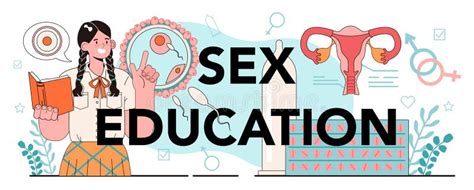 Sex Education Typographic Header Sexual Health Lesson For Young Stock