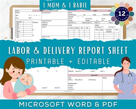 Labor And Delivery Nurse Brain Report Sheet 1 2 Patients Nurse Brain Sheet Landd Bachelor