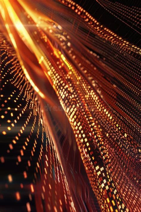abstract high tech background with glowing data streams and hexagonal