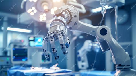 Robotic Arm With Surgical Instruments In Operating Room Premium Ai Generated Image