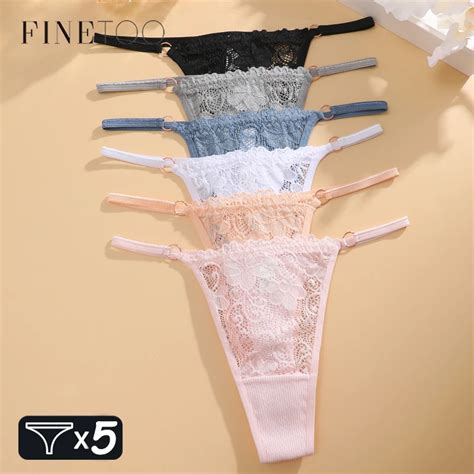 Ropa Interior Floral De Algod N Para Mujer Tangas De Cintura Con