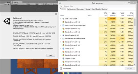 c unity very high memory usage while compiling stack overflow