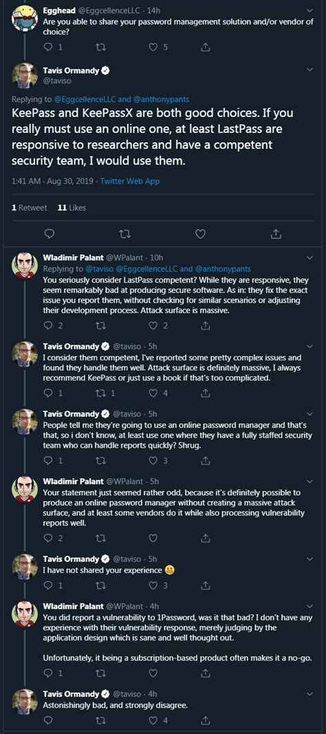 Curious What 1password Team Has To Say About The Comments From Tavis