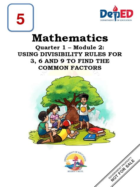mathematics quarter 1 module 2 using divisibility rules for 3 6